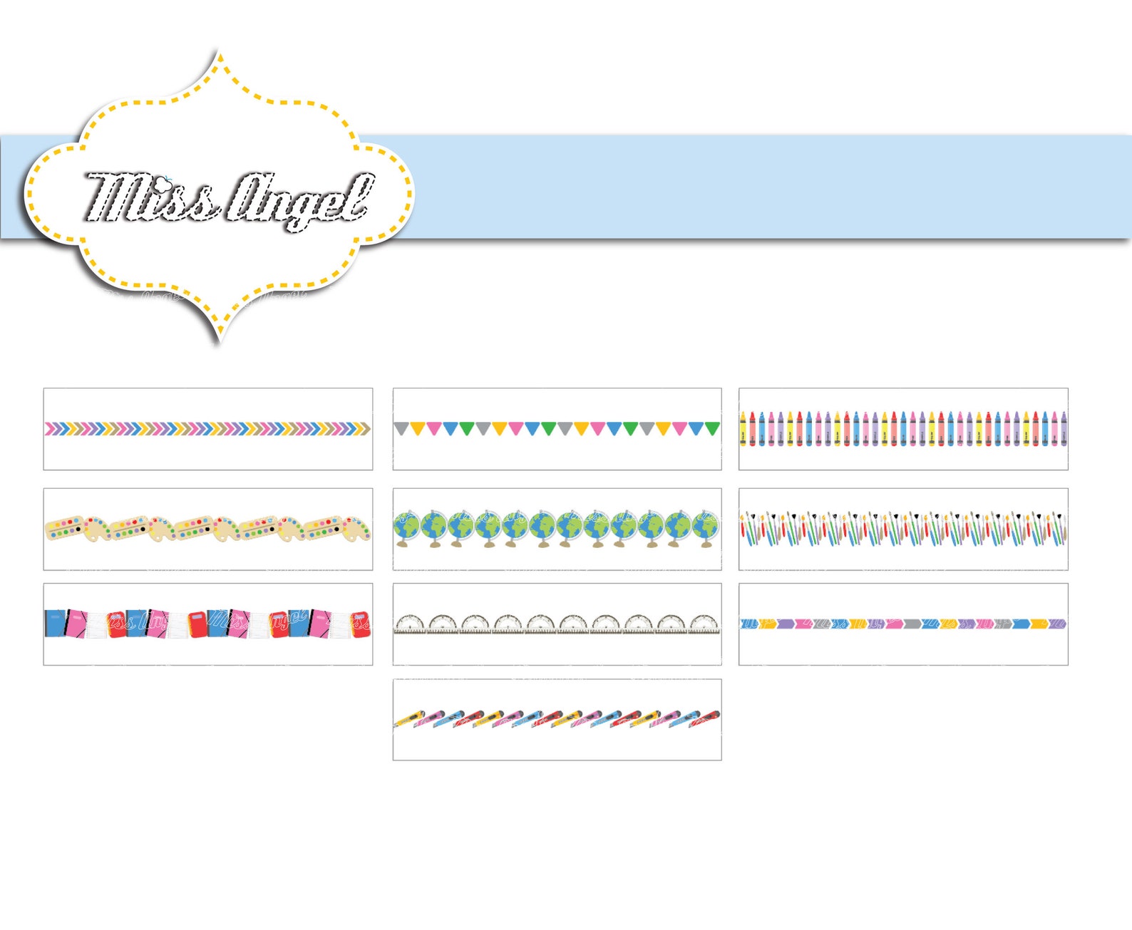 School Borders Clipart. Back to School Borders. School Buntings. School ...