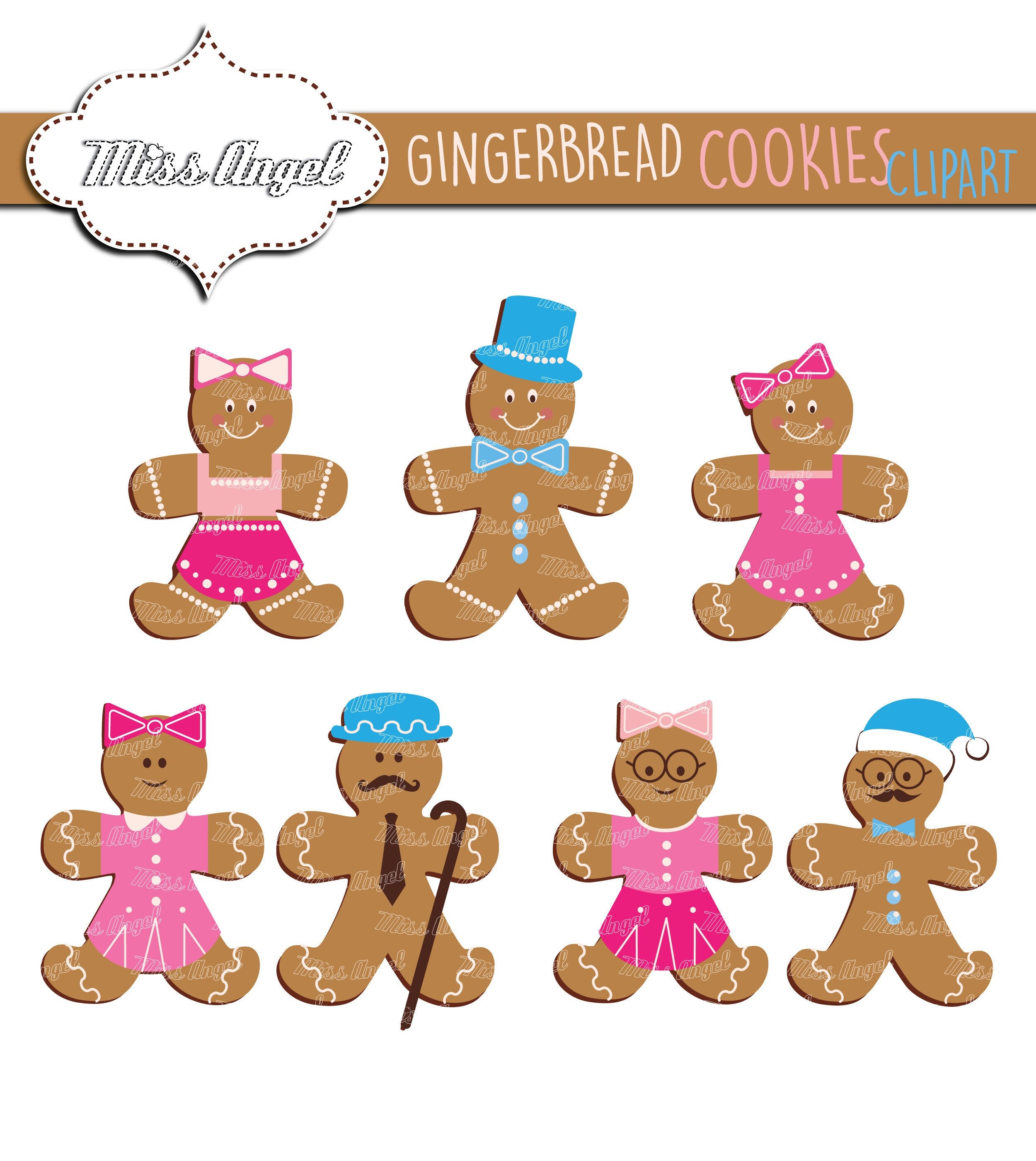 Gingerbread Cookies Clipart. Boys and Girls Ginger Bread Cookies Clip ...
