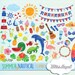 Summer Nautical Clipart Bundle. Hawaii Tropical Beach Clip Art ...