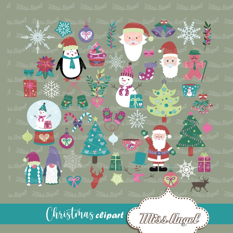 Christmas Christmas Clipart. Digital Christmas Clipart Bundle. Small ...