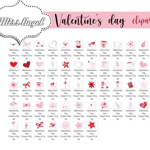 Valentines Day Clipart. Valentine Clipart Bundle. Pink Red Hearts ...