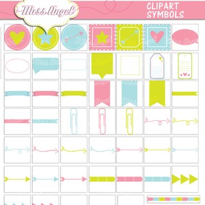 Symbols Clipart. Frames, Tags, Arrows, Labels, Markers, Stickers. 49 ...