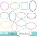 Multiple Stitched Frames Clipart, 12 Digital Labels. Digital 6" Tags ...