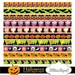 Halloween Borders Digital Clipart. Printable Halloween Border Patterns ...