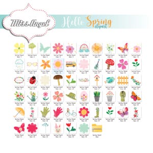 Spring Clipart Bundle. New Spring Garden Digital Set. Cute Flowers ...