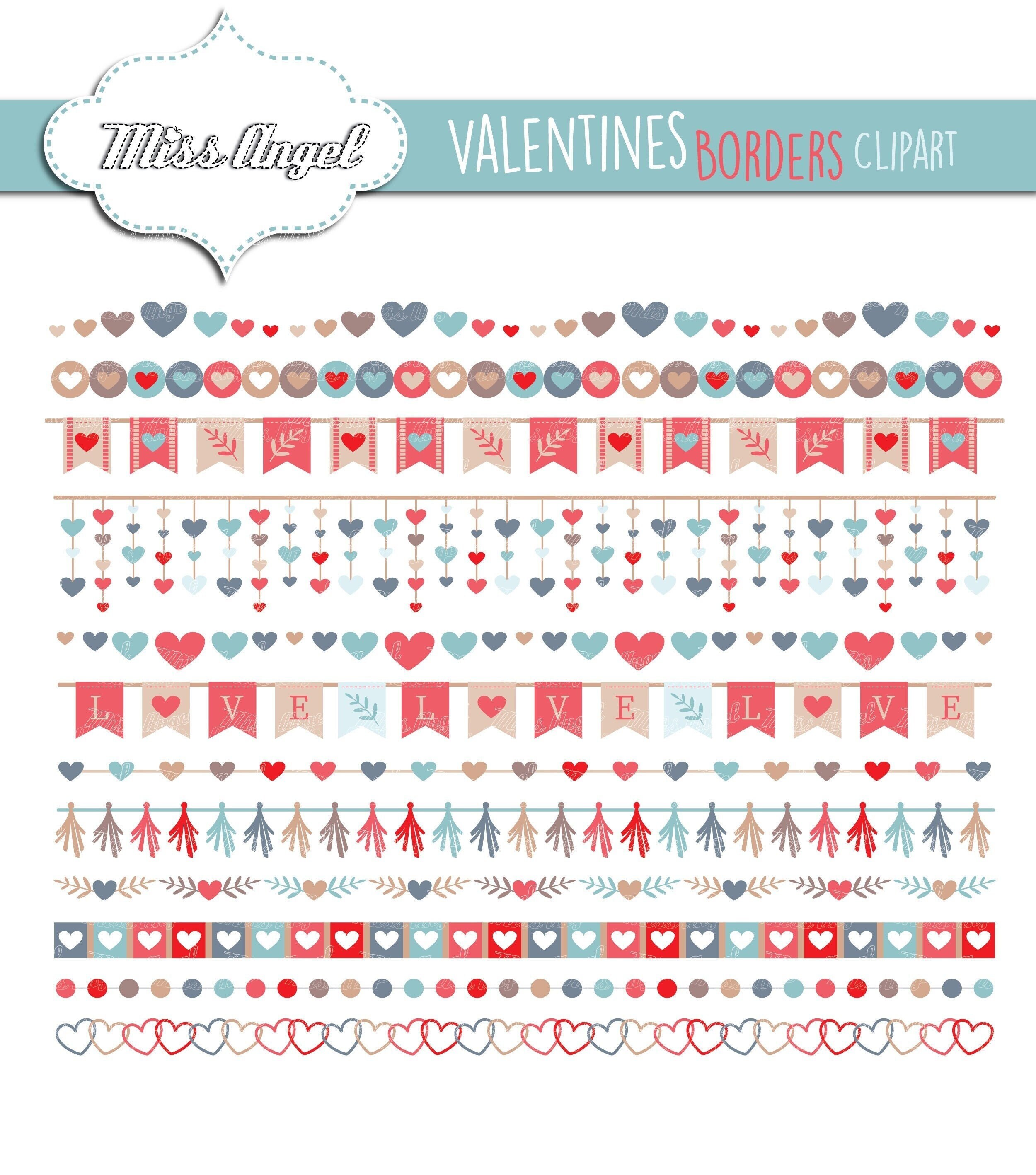 Valentines Day Borders Clipart. Banners for Valentine. Valentines ...