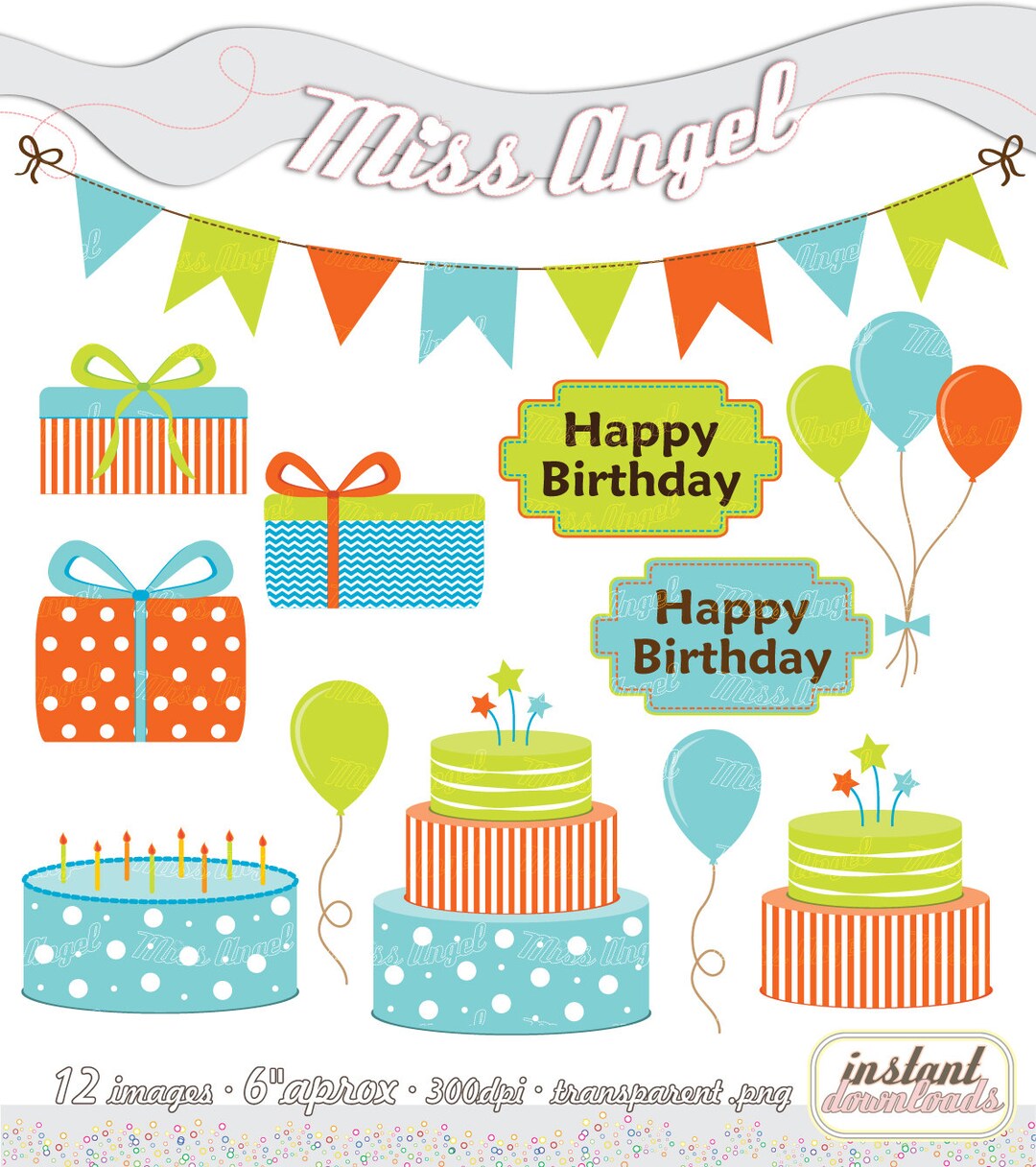 BUY 2 GET 1 FREE, Buy 4 Get 2 Free! Happy Birthday Clip Art. Digital ...
