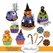 Halloween Sweets. Cakes, Candy, Cupcakes Clip Art. Digital Halloween ...