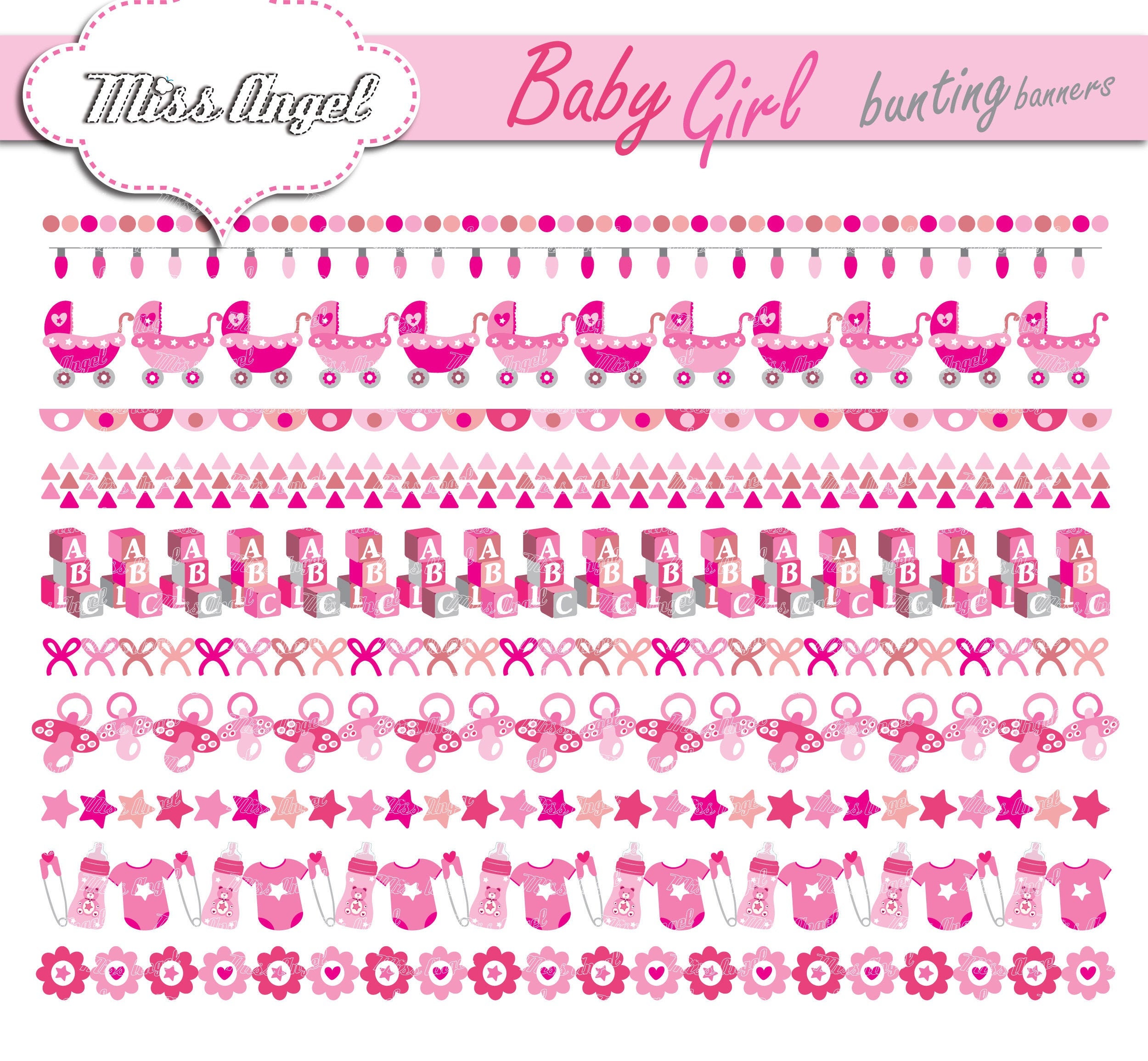 Free Baby Girl Borders