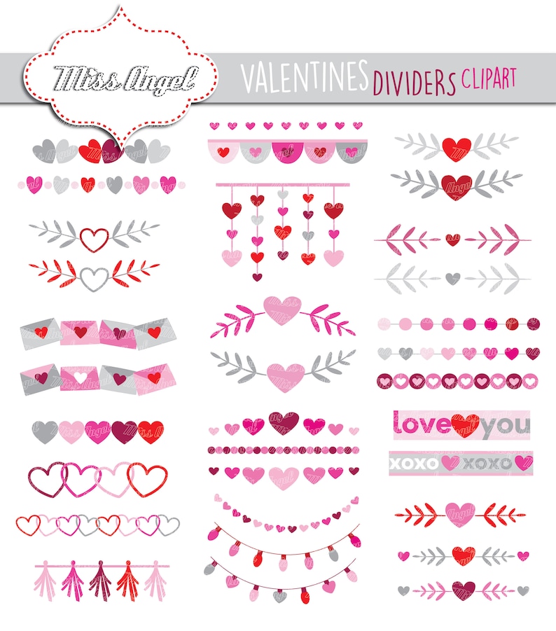 Valentine's Day Dividers. Heart Dividers. 33 Romantic Dividers ...