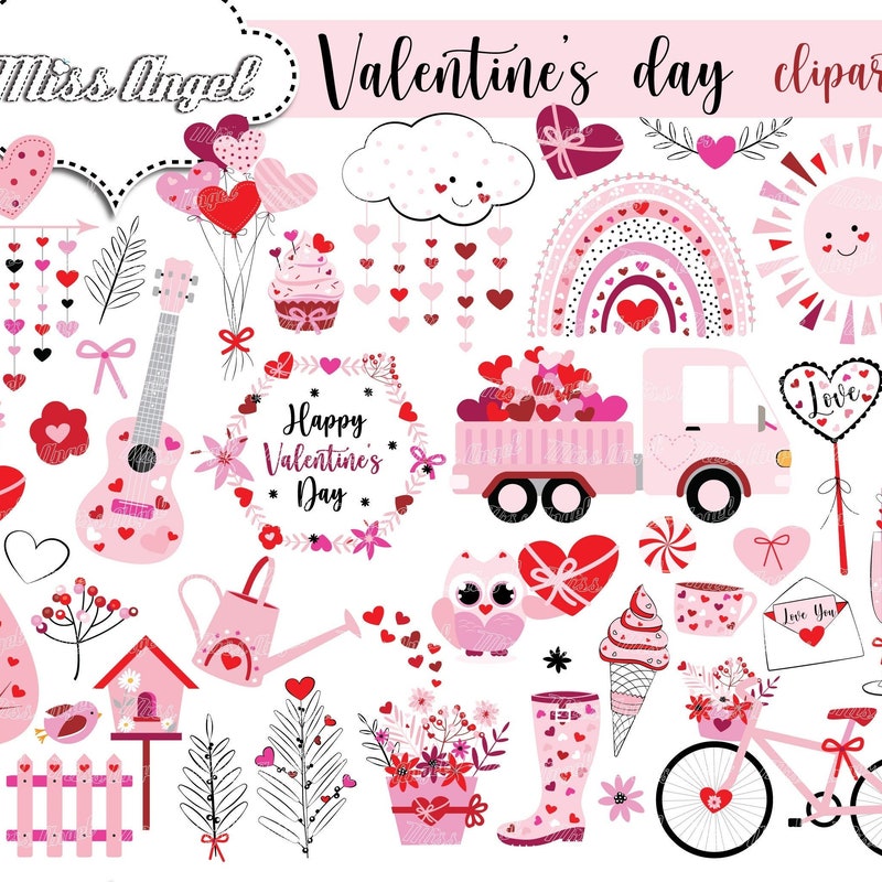 Valentine Party Clipart - Etsy