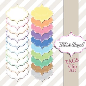 TAGS Clipart, 20 Digital Labels Clip Art. Printable Frames Digital Tags ...