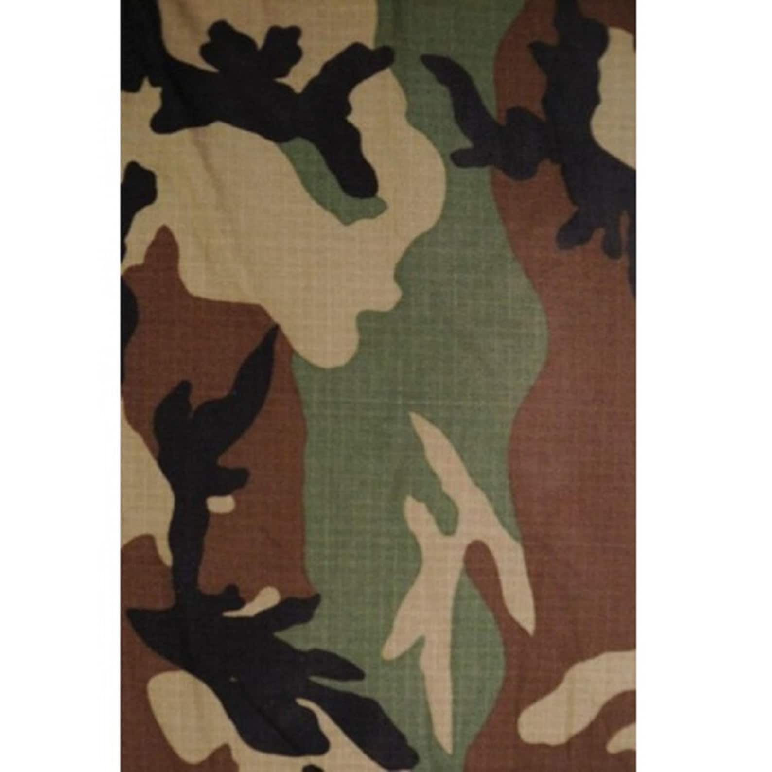 Camo Fabric | Woodland Camouflage Material | NYCO Nylon Cotton Rip Stop ...