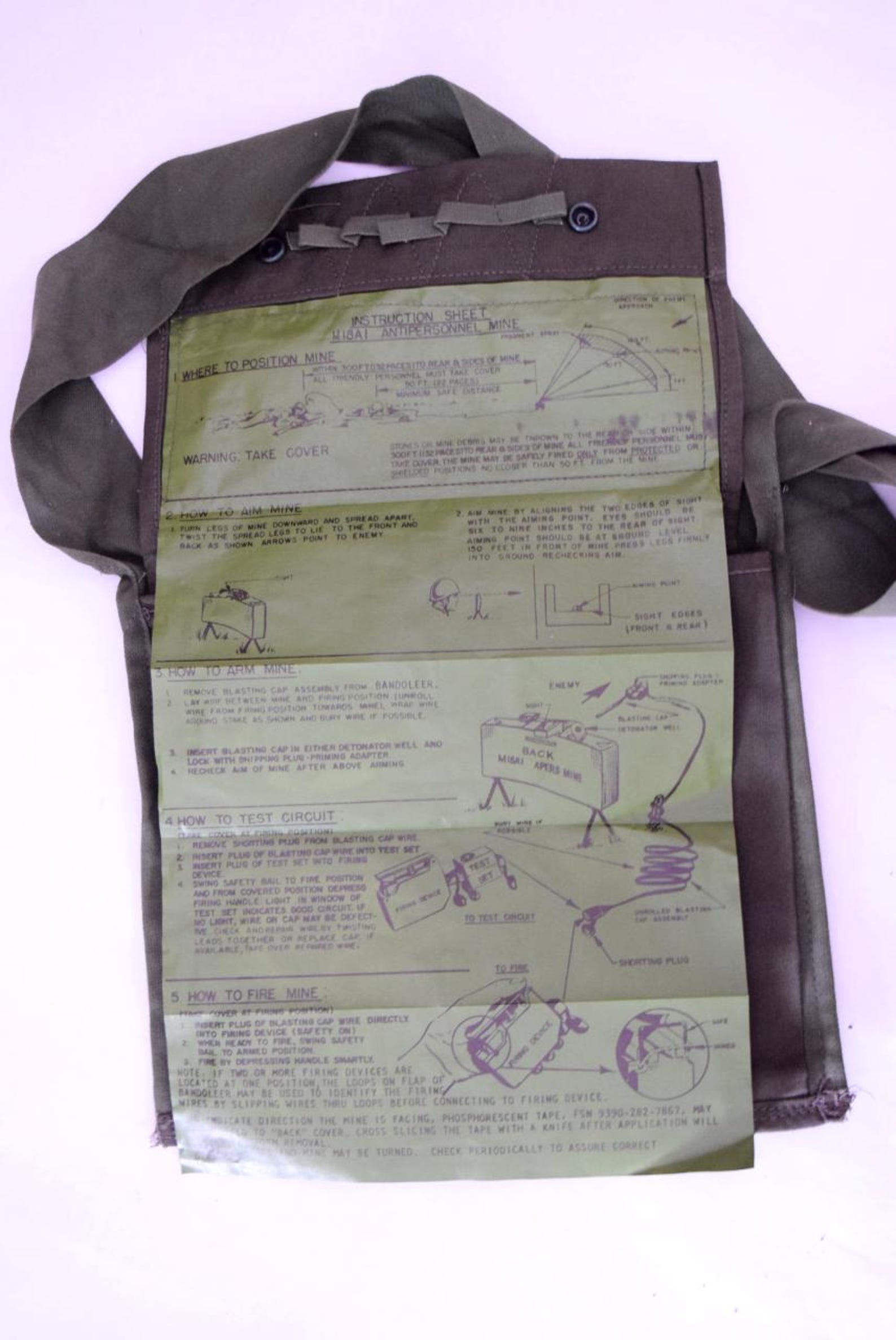 Genuine Vintage Military Practice Claymore Mine With Carrying Bag, Wire ...