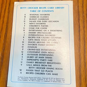 Vintage 1971 Betty Crocker Recipe Card Library Full Complete Set - Etsy