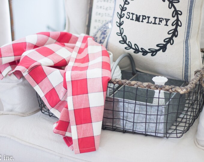 Farmhouse Table Runner Red Gingham Check Approx 34 X 16 Inches - Etsy
