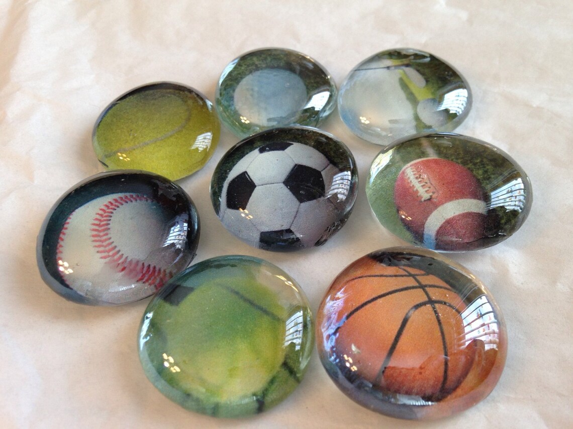 Sports Glass Magnets Glass Magnets Set With a Varoety If - Etsy