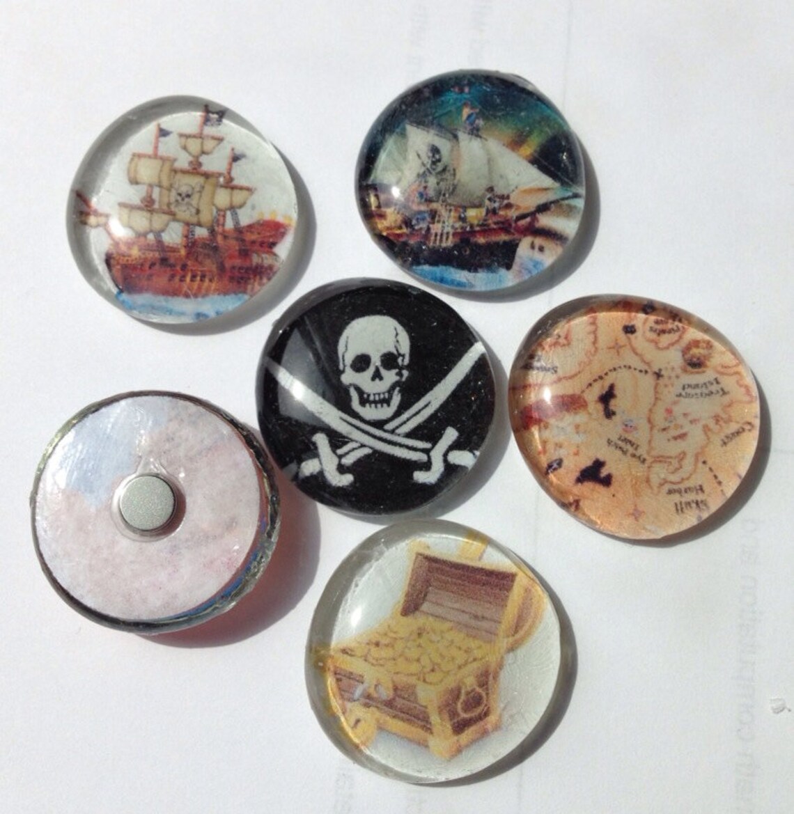 Pirate Glass Fridge Magnets Treasure Map Magnets Pirate Ship - Etsy