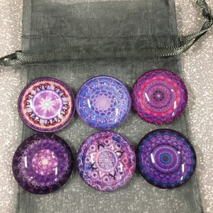 Purple Mandela Glass Fridge Magnets. Refrgerator Magnets Set - Etsy