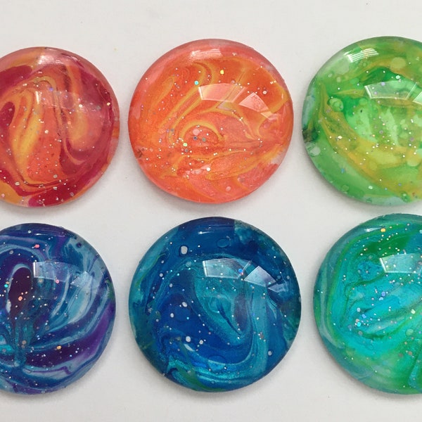 Hand Painted Glass Magnets - Etsy