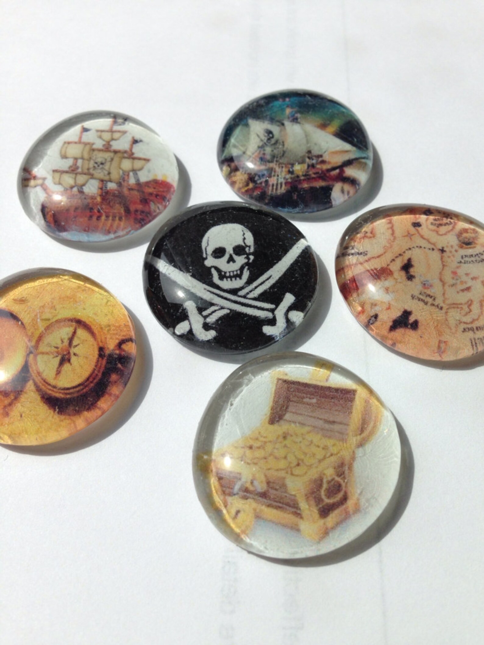 Pirate Glass Fridge Magnets Treasure Map Magnets Pirate Ship - Etsy
