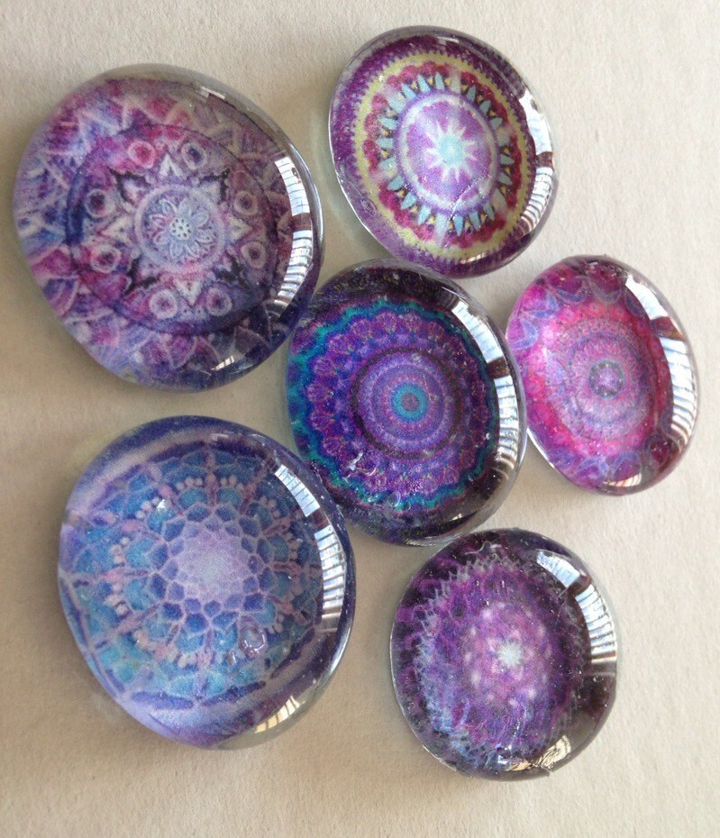 Purple Mandela Glass Fridge Magnets. Refrgerator Magnets Set - Etsy