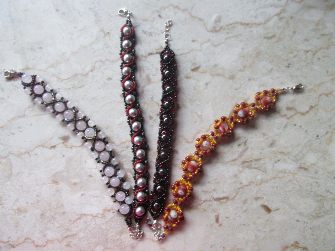 Loop De Loop Hand-sewn Woven Beaded Bracelets One of a Kind - Etsy