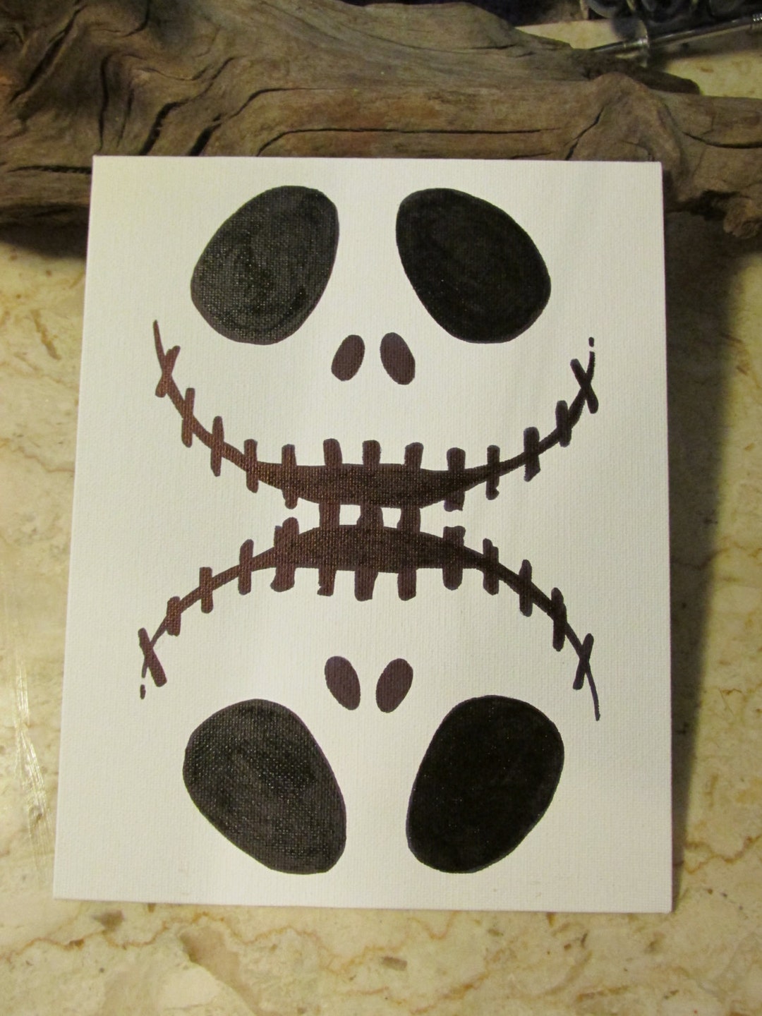 Jack Skellington Skeleton Ink Blot Permanent Marker Drawing on - Etsy
