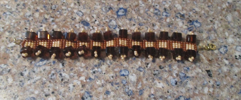 Shade of Brown Cubed Loom Beaded Bracelet One of a Kind Sz. - Etsy