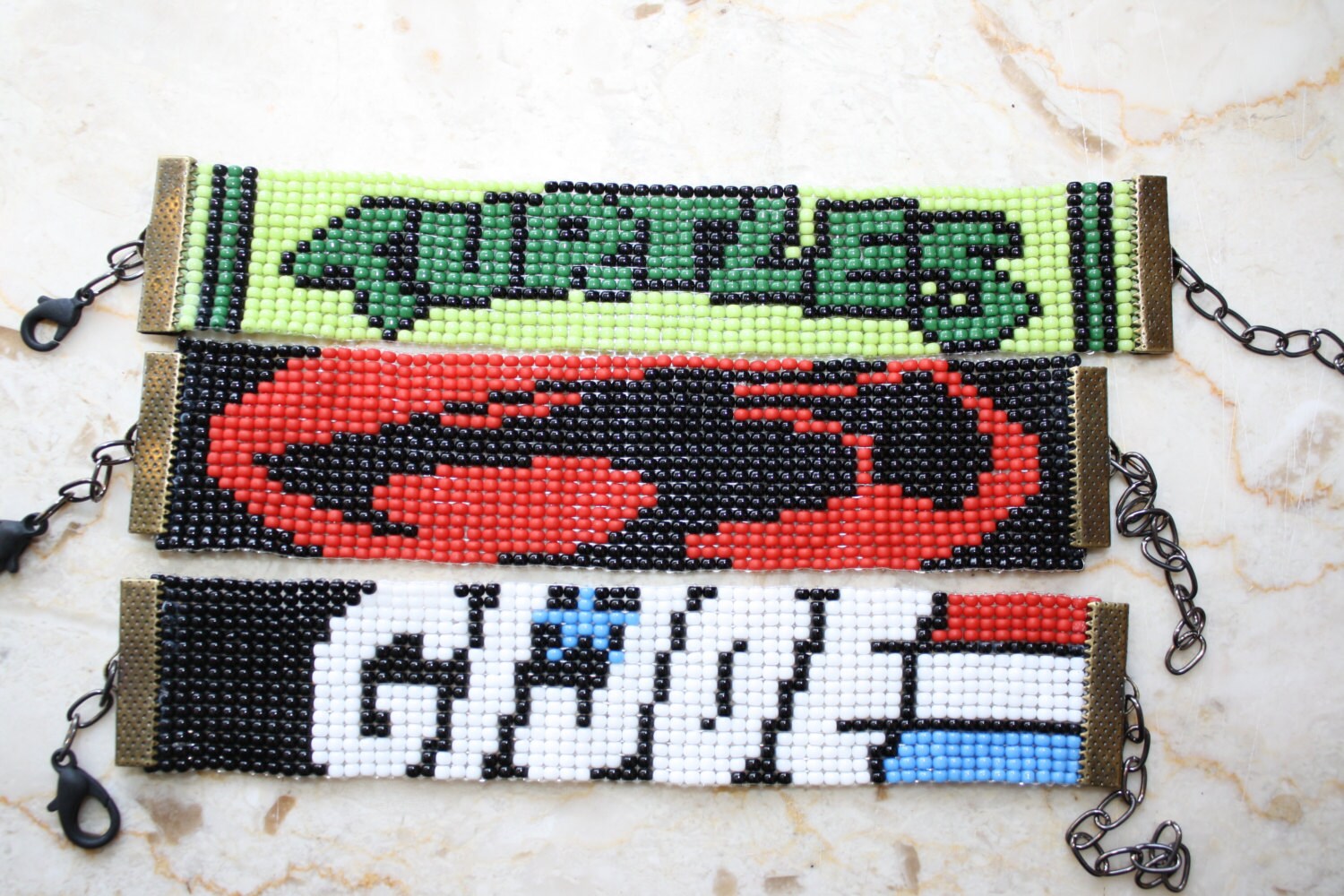 80's Cartoon Thundercats GI Joe TMNT Loom Beaded Bracelet - Etsy