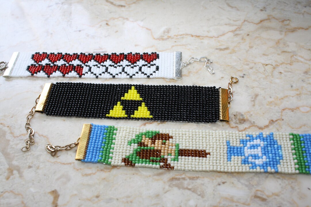 Zelda Link Triforce Health Meter Loom Pixel Beaded Bracelet Choose 1 - Etsy