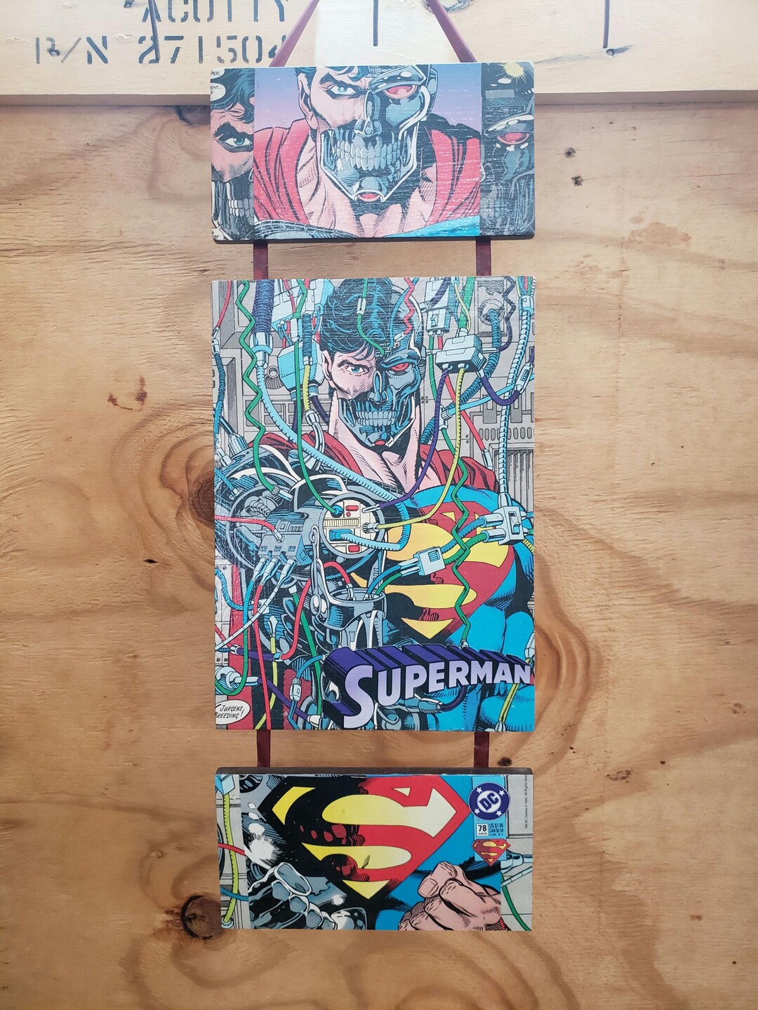 Cyborg Superman Comic 3 Panel Wall Hang Decor 25.5" X 8" - Etsy