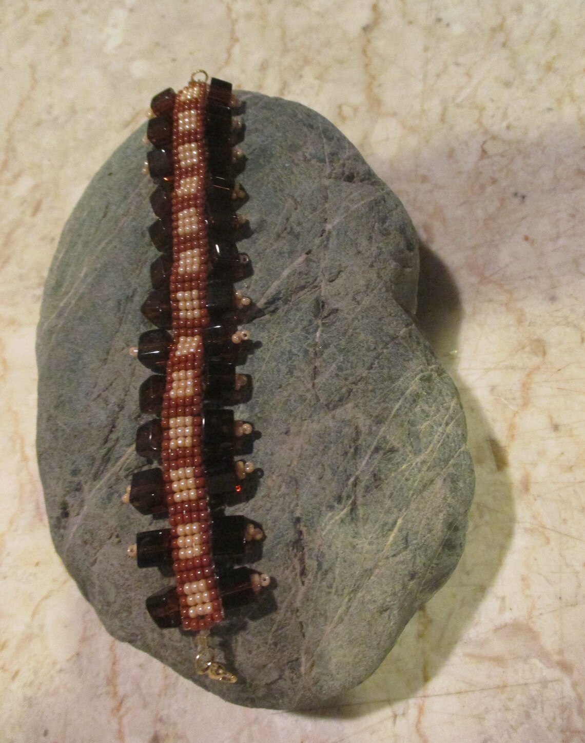 Shade of Brown Cubed Loom Beaded Bracelet One of a Kind Sz. - Etsy