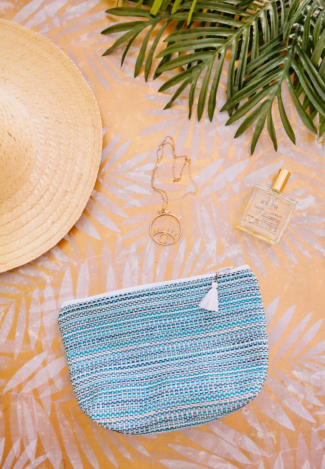 Beach Clutch With Tassel / Carry All Pouch / Pochette Blue ...