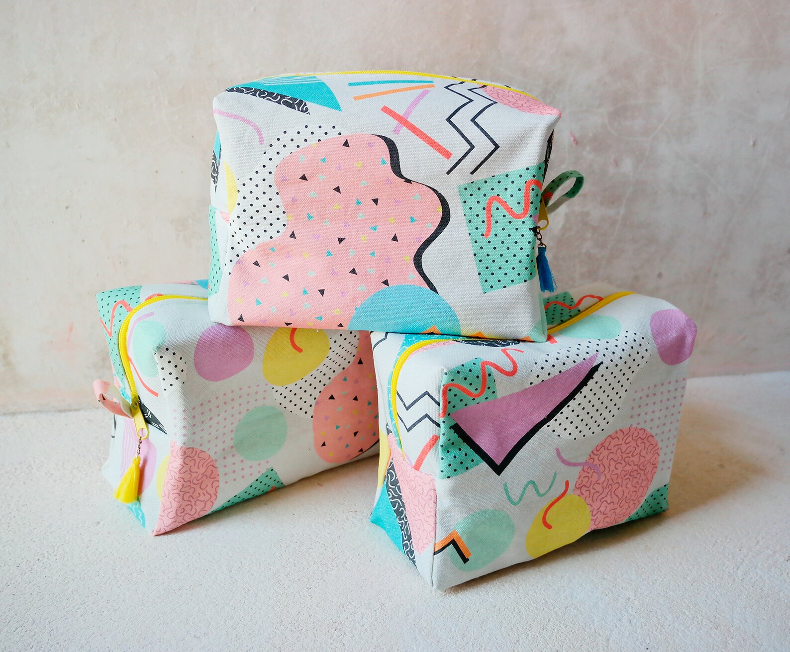 Memphis Design Style Toiletry Bag / Milano Personalized Makeup Bag ...