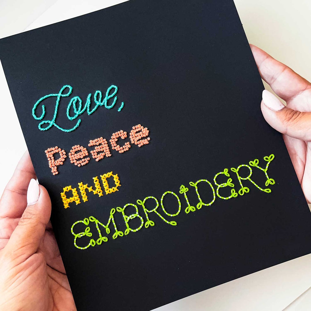 Love, Peace & Embroidery: Paper Embroidery Pattern, Lettering ...
