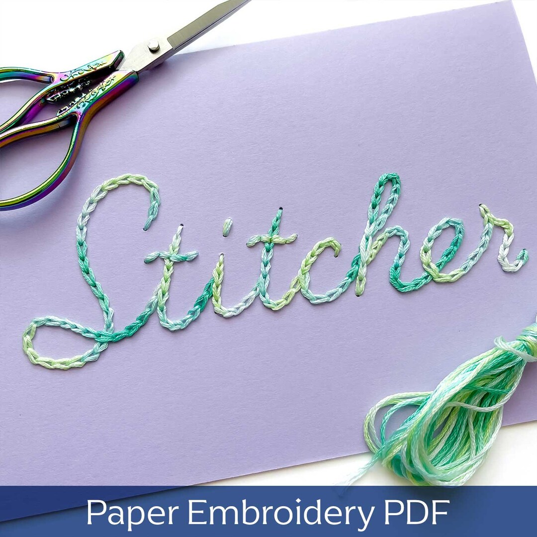 Stitcher Paper Embroidery PDF Pattern, Card Embroidery Stitcher, Hand Embroidery Pattern - Etsy