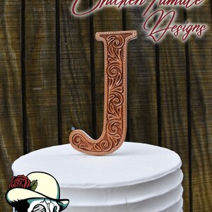 Wedding Cake Topper, Hand Tooled Letter - Etsy