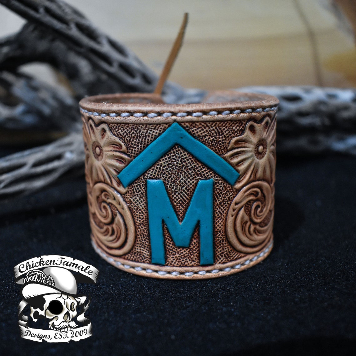 Customizable Tooled Leather Cuff Bracelet - Etsy