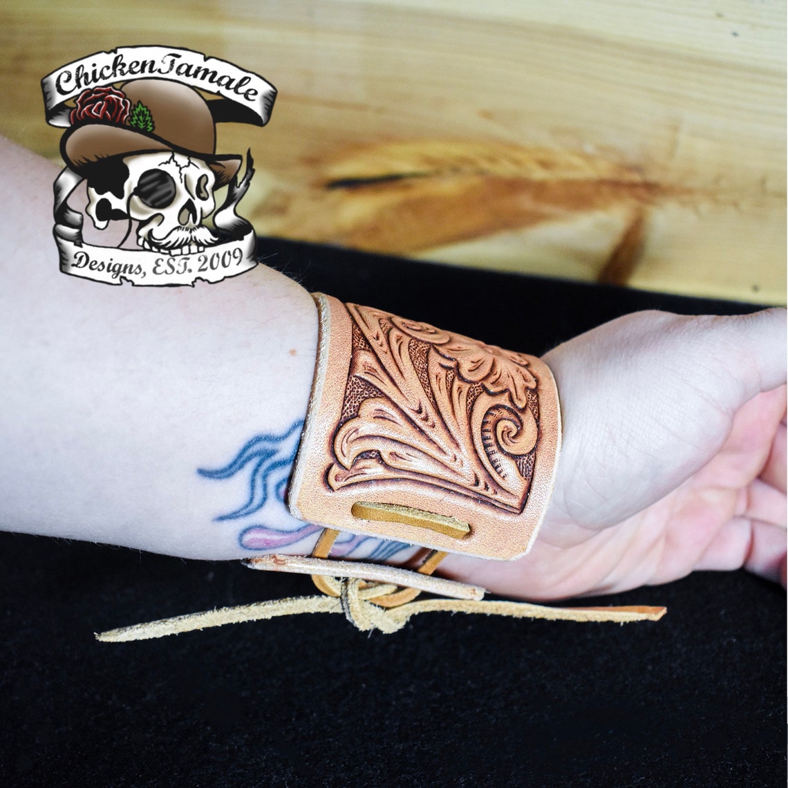 Customizable Tooled Leather Cuff Bracelet - Etsy