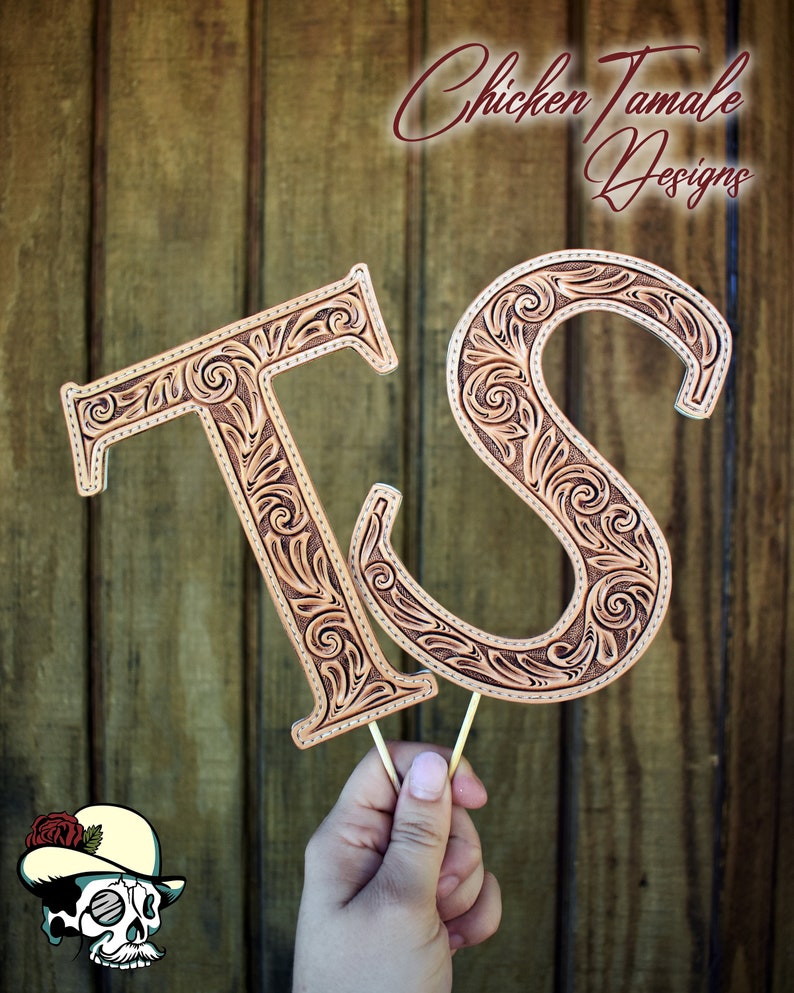 Wedding Cake Topper, Hand Tooled Letter - Etsy