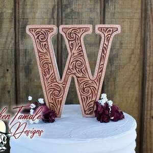 Wedding Cake Topper, Hand Tooled Letter - Etsy