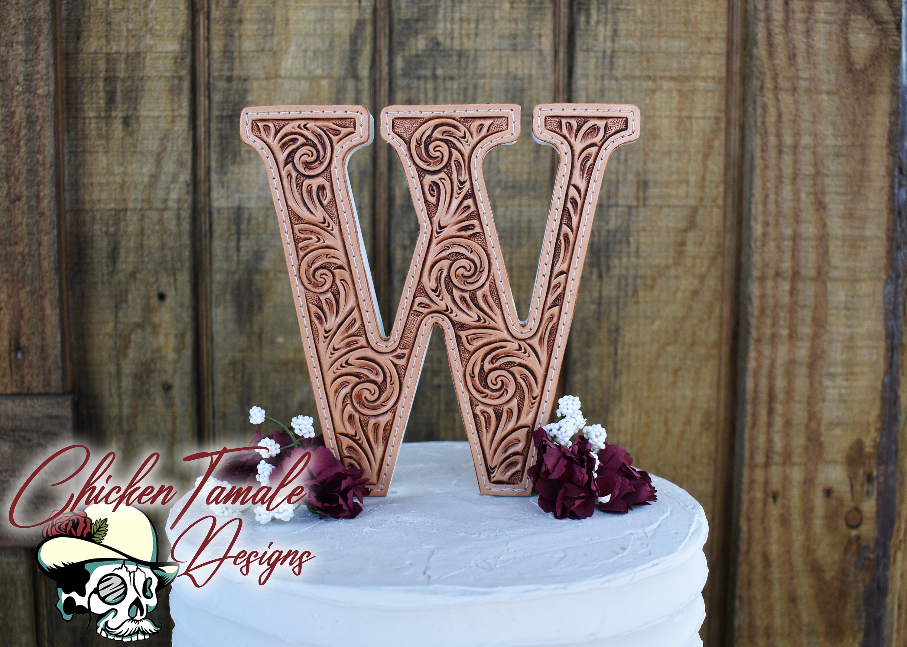 Wedding Cake Topper, Hand Tooled Letter - Etsy