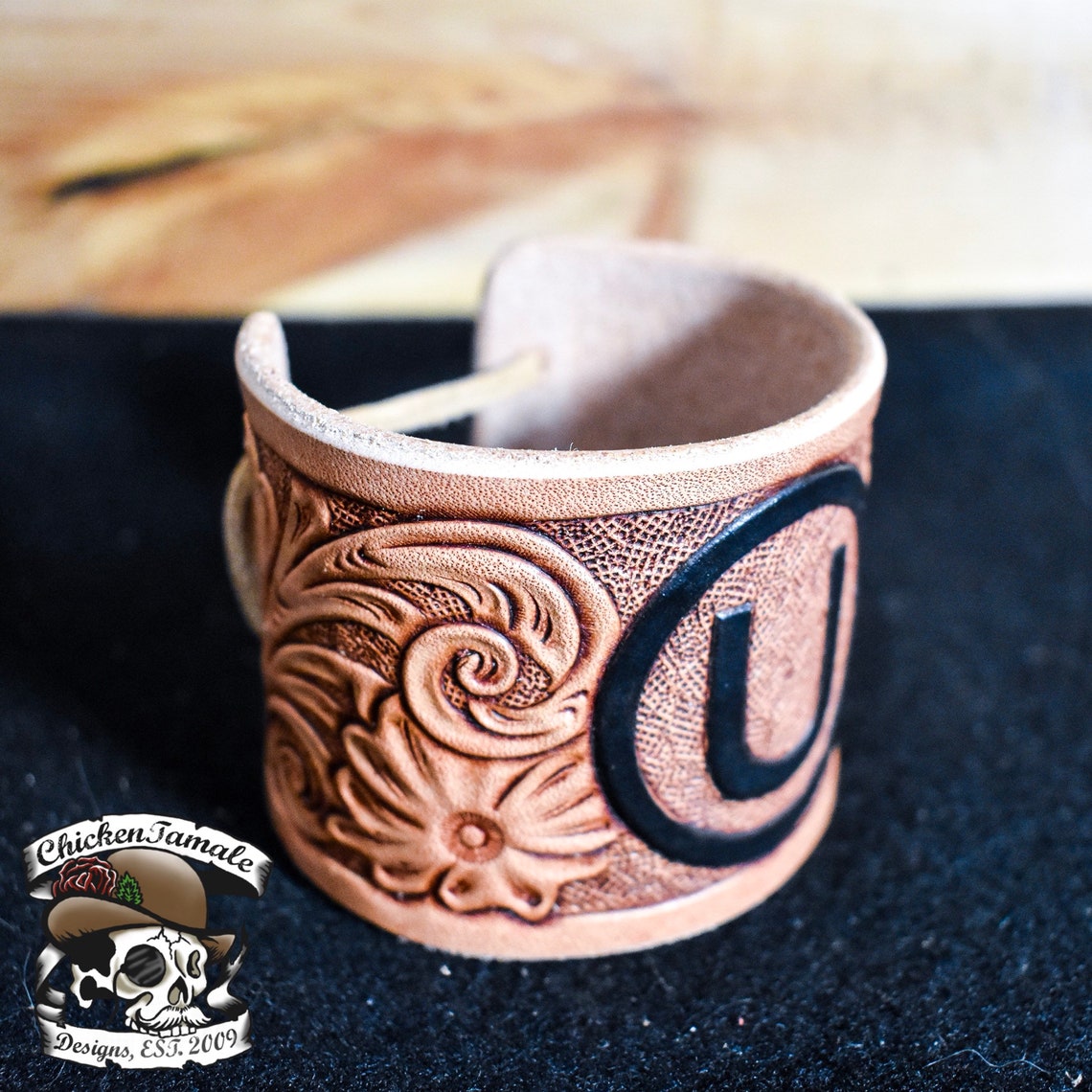 Customizable Tooled Leather Cuff Bracelet - Etsy