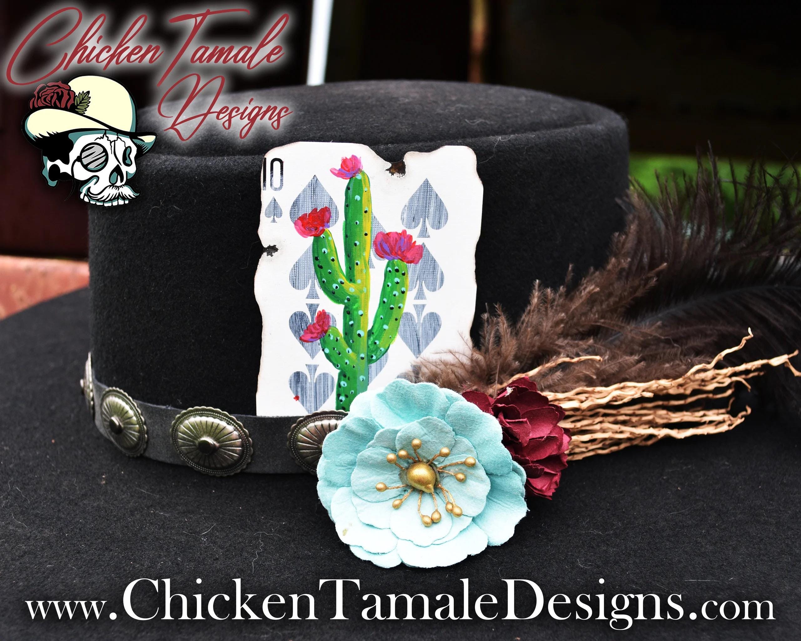 Hat Playing Card, Hand Painted Hat Décor / Hat Accessory - Etsy