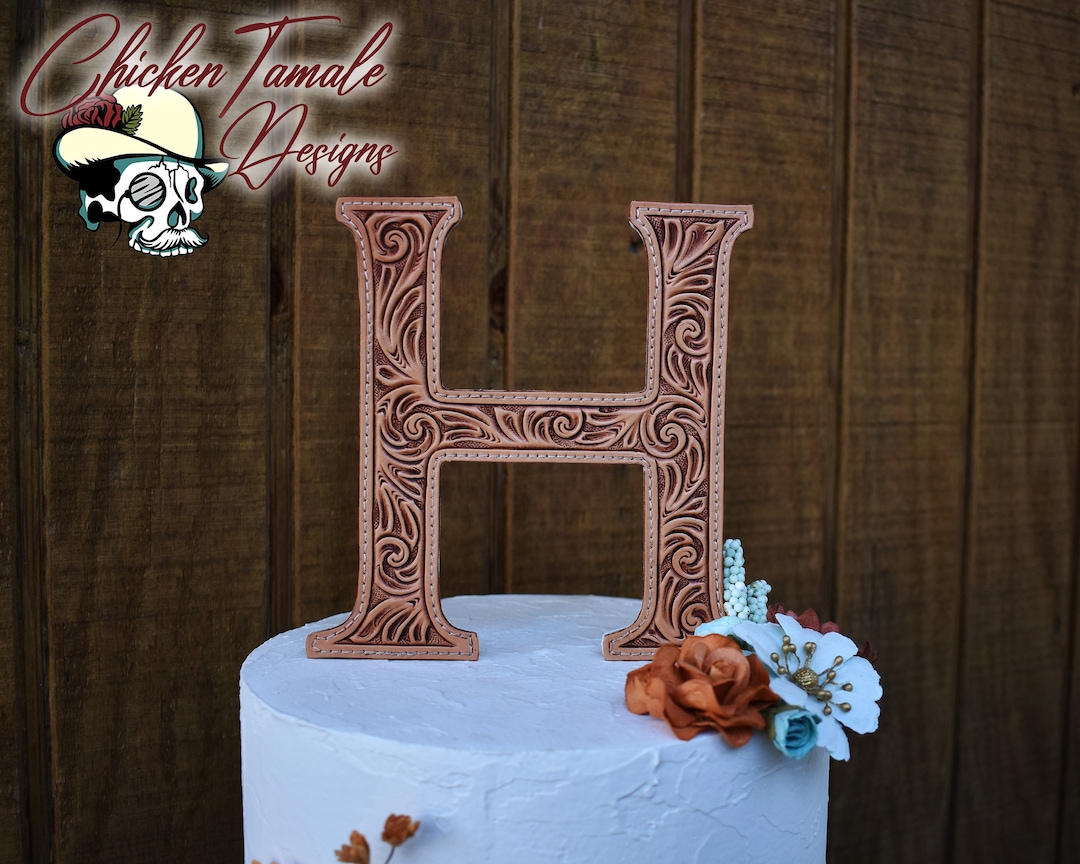 Wedding Cake Topper, Hand Tooled Letter - Etsy
