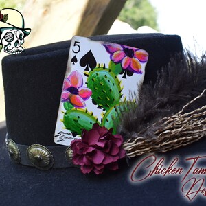 Hat Playing Card Hand Painted Hat Décor / Hat Accessory - Etsy