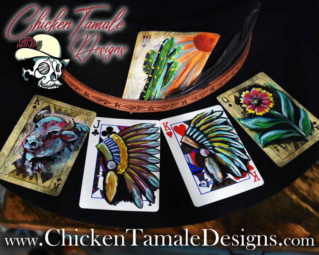 Hat Playing Card, Hand Painted Hat Décor / Hat Accessory - Etsy