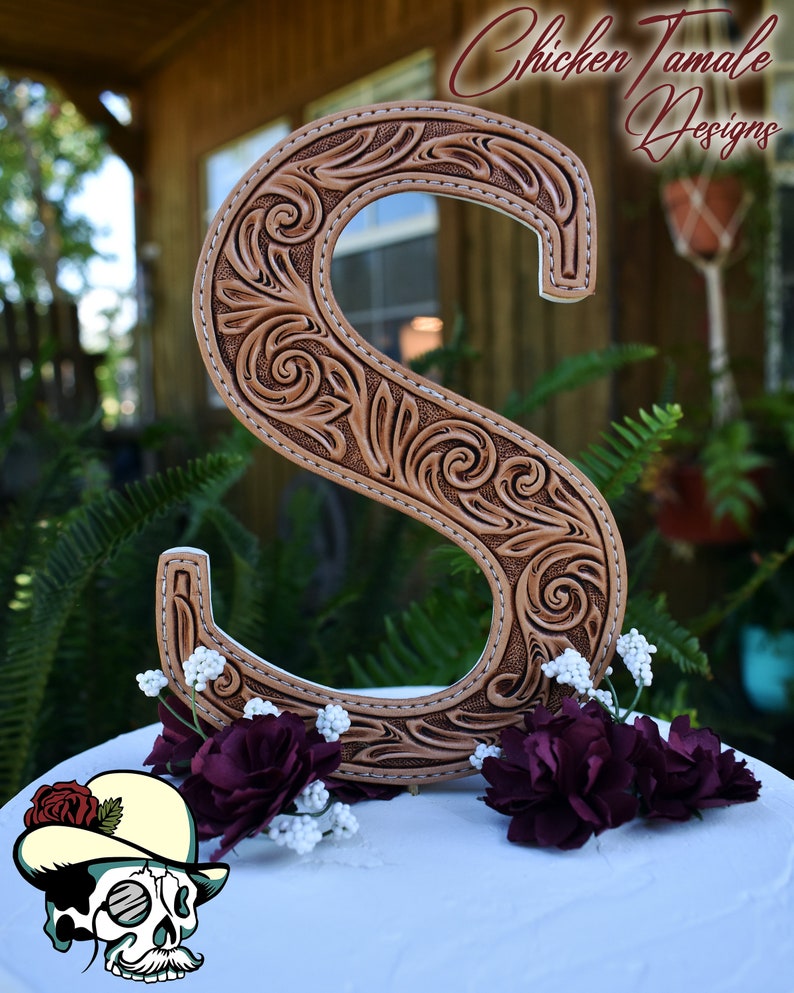 Wedding Cake Topper, Hand Tooled Letter - Etsy