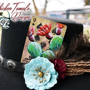 Hat Playing Card, Hand Painted Hat Décor / Hat Accessory - Etsy